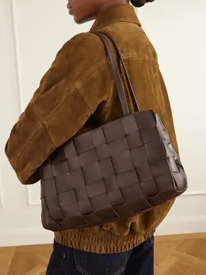 ST. AGNI Woven Leather Shoulder Bag