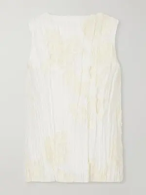 KALLMEYER Embellished Pleated Cotton And Silk-blend Blouse