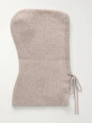 Arch4 Klosters Ribbed Cashmere Balaclava - Neutrals