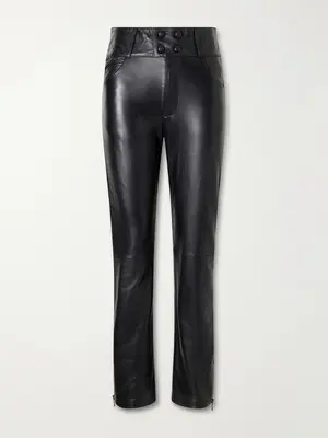 BLAZÉ MILANO Darryl Leather Straight-leg Pants