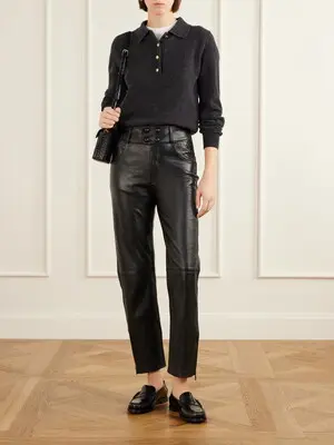 BLAZÉ MILANO Darryl Leather Straight-leg Pants