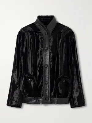 BLAZÉ MILANO Coiba Leather-trimmed Velvet Jacket