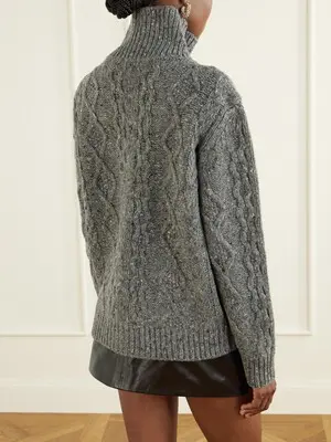 BLAZÉ MILANO Elfe Joni Cable-knit Wool-blend Cardigan