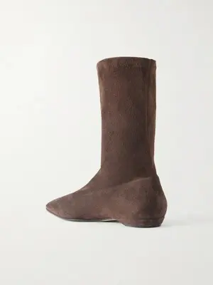 THE ROW Cindy Suede Ankle Boots