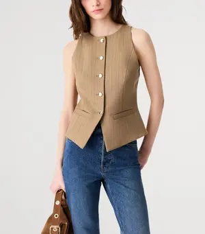 Maje Wool-blend Striped Waistcoat