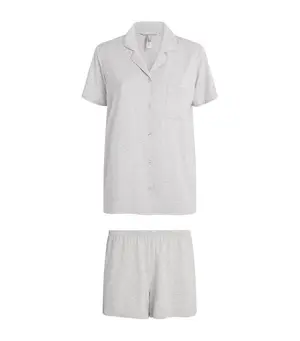 SKIMS Sleep Short-sleeve Pyjama Set - Grey