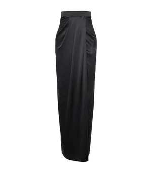 Max Mara Silk Gathered Maxi Skirt