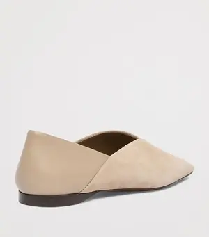 Max Mara Suede Leather-trim Ballet Flats