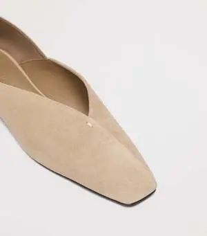 Max Mara Suede Leather-trim Ballet Flats
