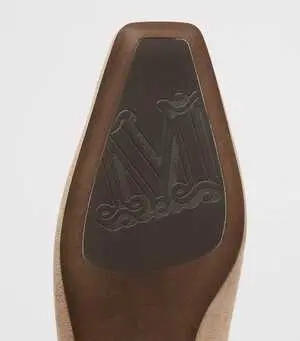 Max Mara Suede Leather-trim Ballet Flats