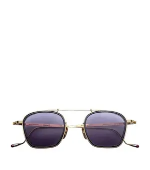 JACQUES MARIE MAGE Titanium Baudelaire Round Sunglasses - Brown