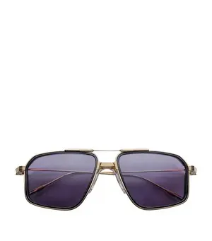 JACQUES MARIE MAGE Titanium Jagger Aviator Sunglasses - Brown
