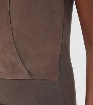 Max Mara Wool-cashmere-lamb Suede Sleeveless Wrap Waistcoat