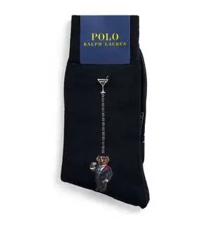 Polo Ralph Lauren Wool-blend Polo Bear Socks - Black