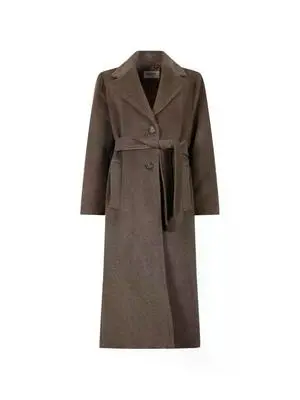 Max Mara Belted Button-fastening Coat - Brown