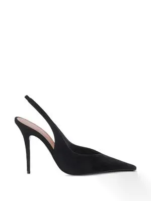 Amina Muaddi Anok Pointed-toe Slingback Pumps - Black