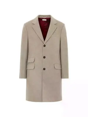 Brunello Cucinelli Single-breasted Notched-lapel Coat - Neutrals