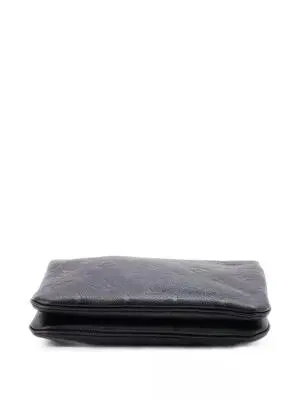 LOUIS VUITTON Double Zip Pochette Monogram Empreinte Leather Clutch Bag