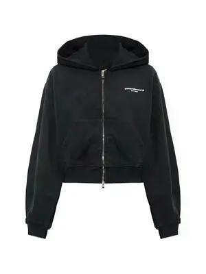 Alexander Wang Logo-print Zip-up Hoodie - Black