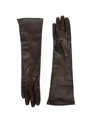 Max Mara Afidee Logo-plaque Leather Gloves
