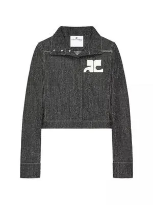 COURREGES Logo-patch Denim Jacket - Black