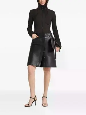 COURREGES Zipped Heather Twill Cardigan - Brown