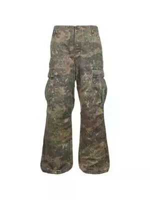KAMIYA Paisley Camo-print Cargo Pants - Green