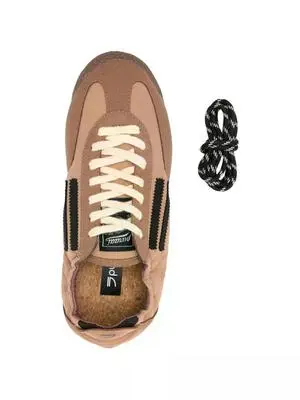 PURAAI Logo-patch Panelled Sneakers - Brown