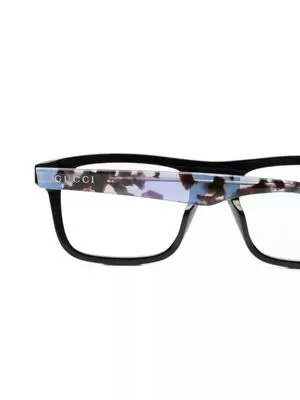 Gucci Tortoiseshell-effect Rectangle-frame Glasses
