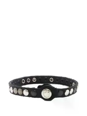 HTC LOS ANGELES Stud-embellished Leather Bracelet - Black
