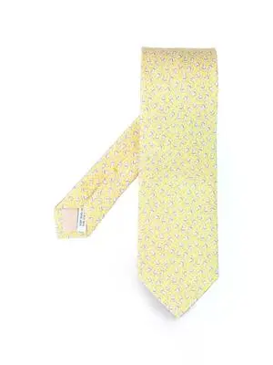 FERRAGAMO Charlie-print Silk Tie - Yellow