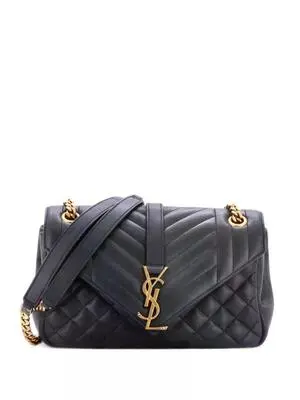 Saint Laurent Classic Monogram Envelope Satchel Mixed Matelasse Leather Medium Shoulder Bag - Green