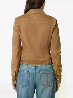 TOD'S Trucker Jacket In Pashmy Suede - Brown