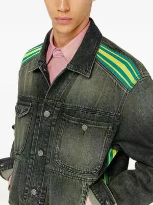 DIESEL® Trucker Jacket With Striped-shoulder Bands