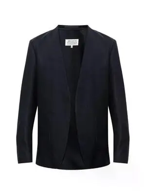 MAISON MARGIELA Collarless Wool Blazer - Blue