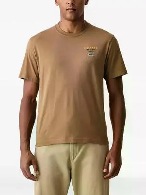 Lacoste Logo-embroidered Graphic-print T-shirt - Brown
