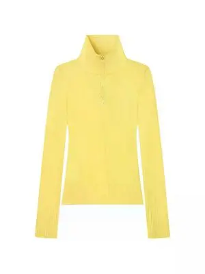 COURREGES Zipped Rib-knit Sweater