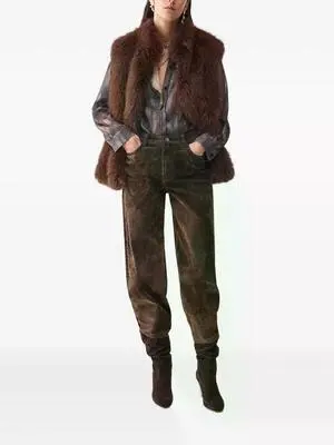 Liu Jo Faux Fur Belted Vest - Brown