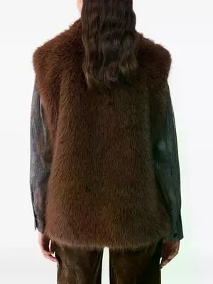 Liu Jo Faux Fur Belted Vest - Brown