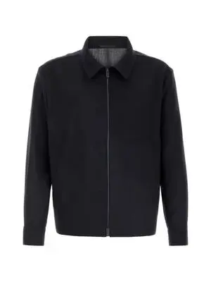 BOSS Relaxed-fit Zip-up Jacket In Patterned Virgin Wool