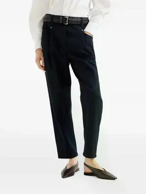 Brunello Cucinelli Stretch Cotton Cover Baggy Pull-on Trousers With Shiny Bartack