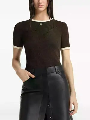 COURREGES Heather Contrast-trim T-shirt