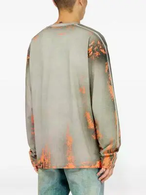 DIESEL® Long-sleeve T-shirt In Cracked Jersey