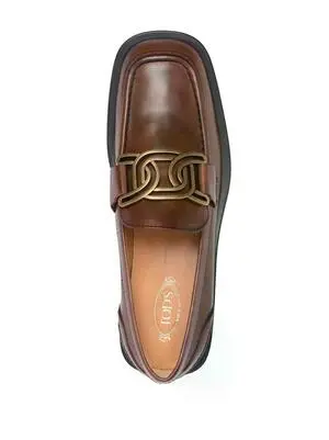 TOD'S Kate Chain-link Leather Loafers