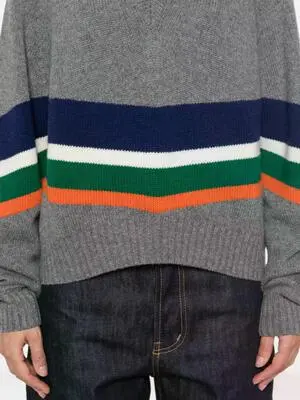 CIRCUS HOTEL Striped V-neck Sweater