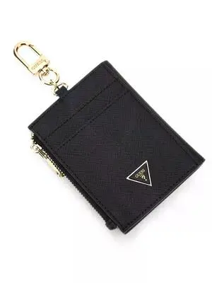 Guess Saffiano Logo-plaque Zip-fastening Card Holder
