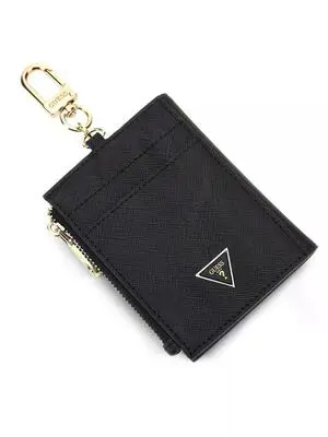 Guess Saffiano Logo-plaque Zip-fastening Card Holder