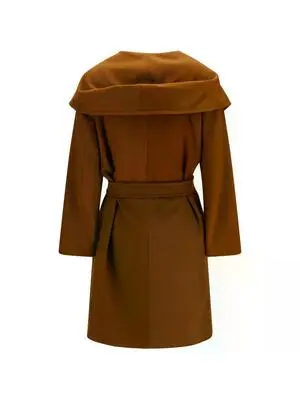 Max Mara Belted Shawl-collar Coat - Brown