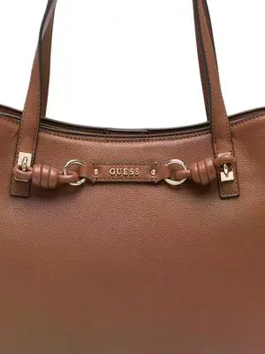 Guess Logo-plaque Knotted-detail Tote Bag