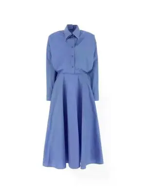 Balenciaga Poplin Shirt Midi Dress - Blue